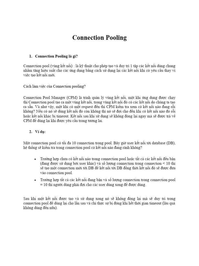 Connection Pooling | PDF