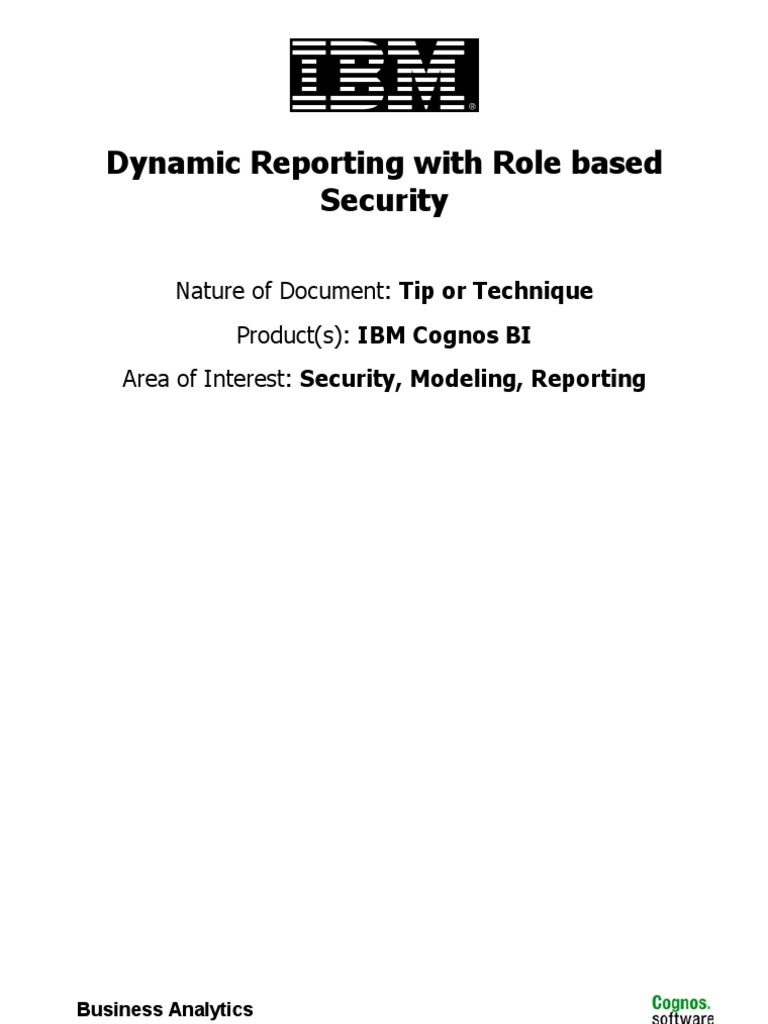 Dynamic Reporting With Role Based Security | PDF | Information ...