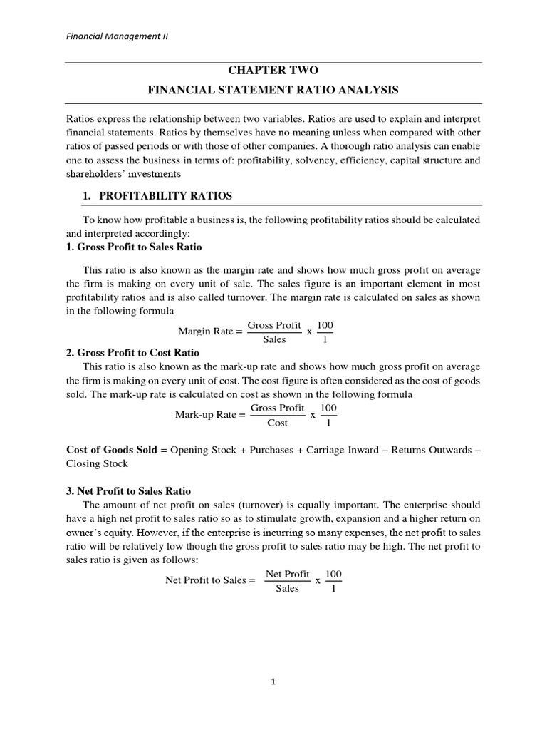 Chapter 2-Financial Statements Ratio Analysis | PDF | Dividend ...