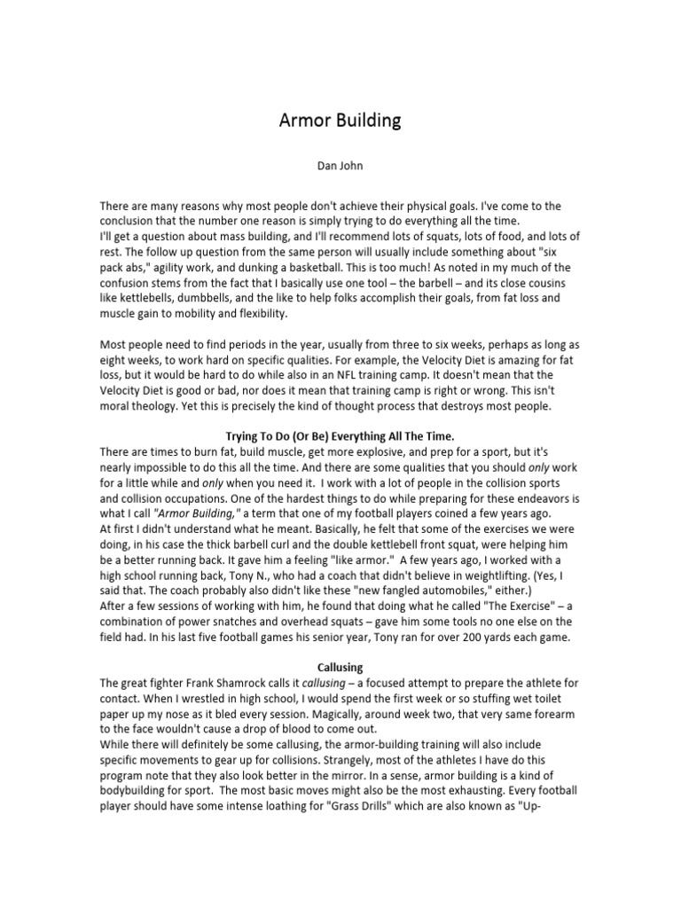 Armor Building | PDF | Weight Training
