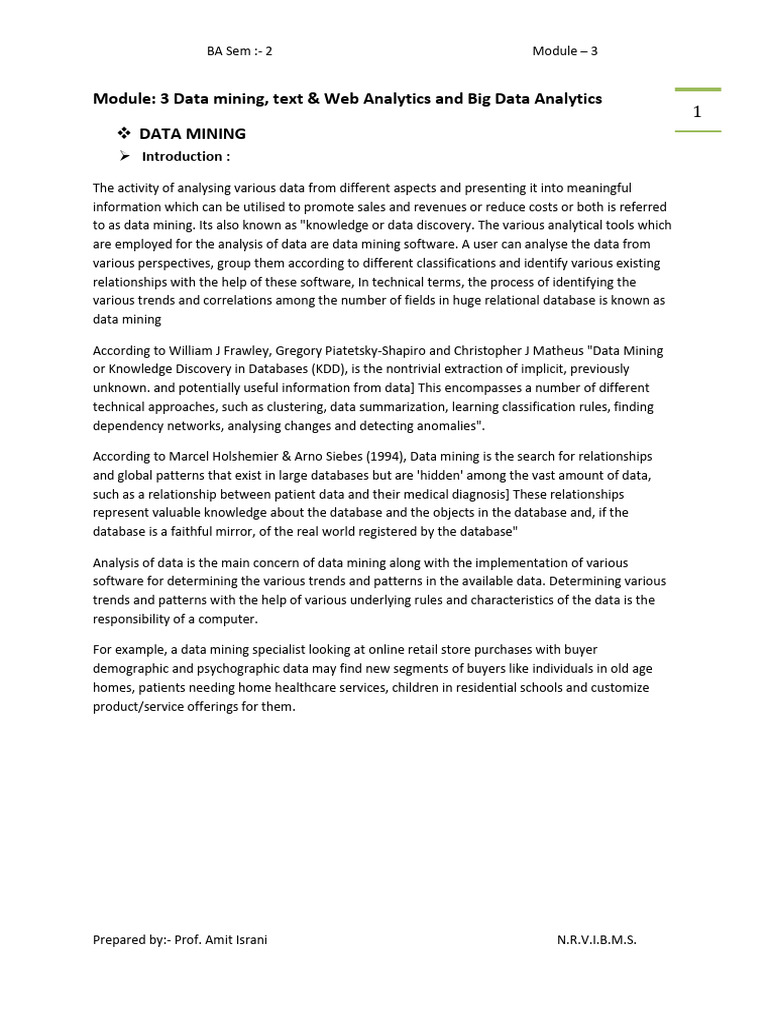 Ba Module 3 | PDF | Analytics | Data Analysis