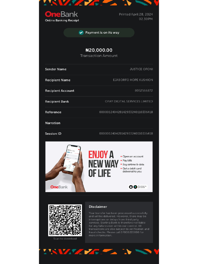 OneBank - TransactionReceipt - 2024-04-28 142945.046348Z - 0058393427 | PDF