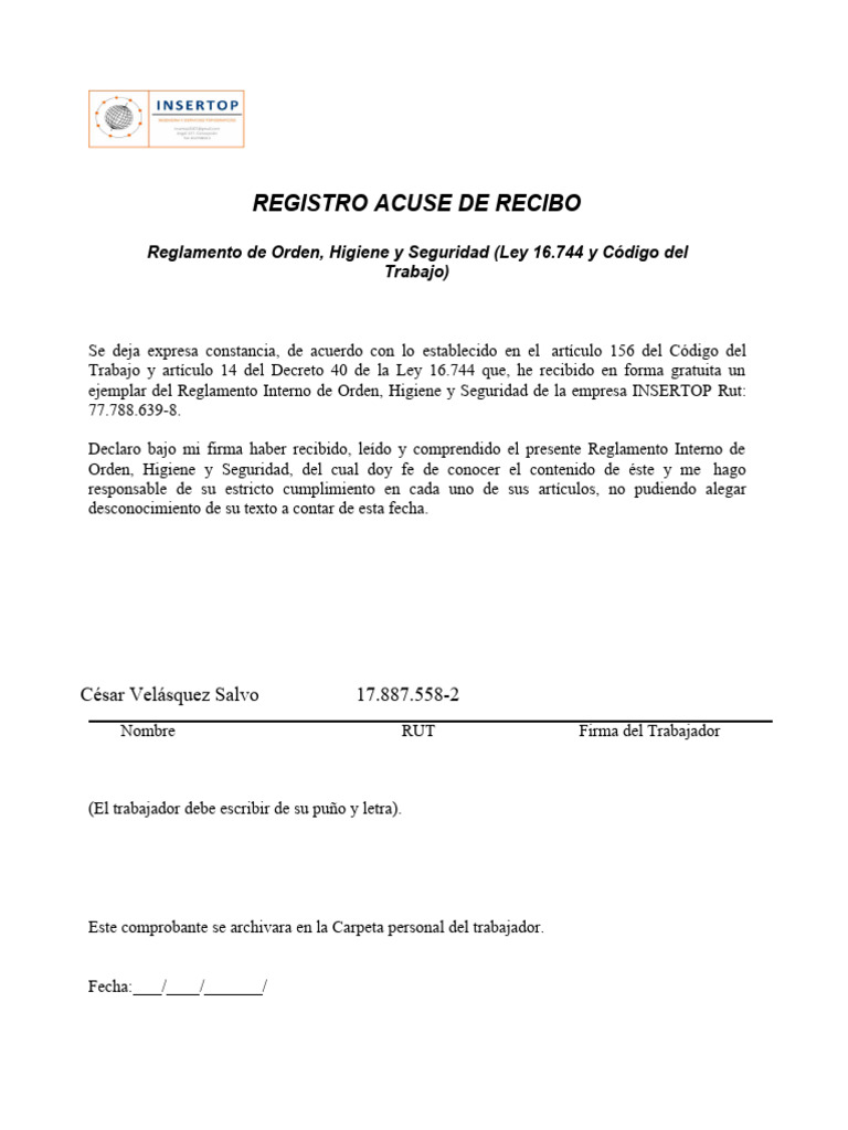 Acuse Recibo RIOHS | PDF