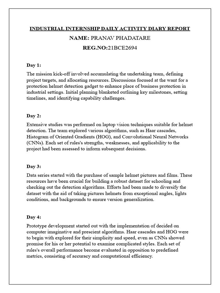 21bce2694 Daily Activity Diary Report | PDF | Usability | Reliability Engineering