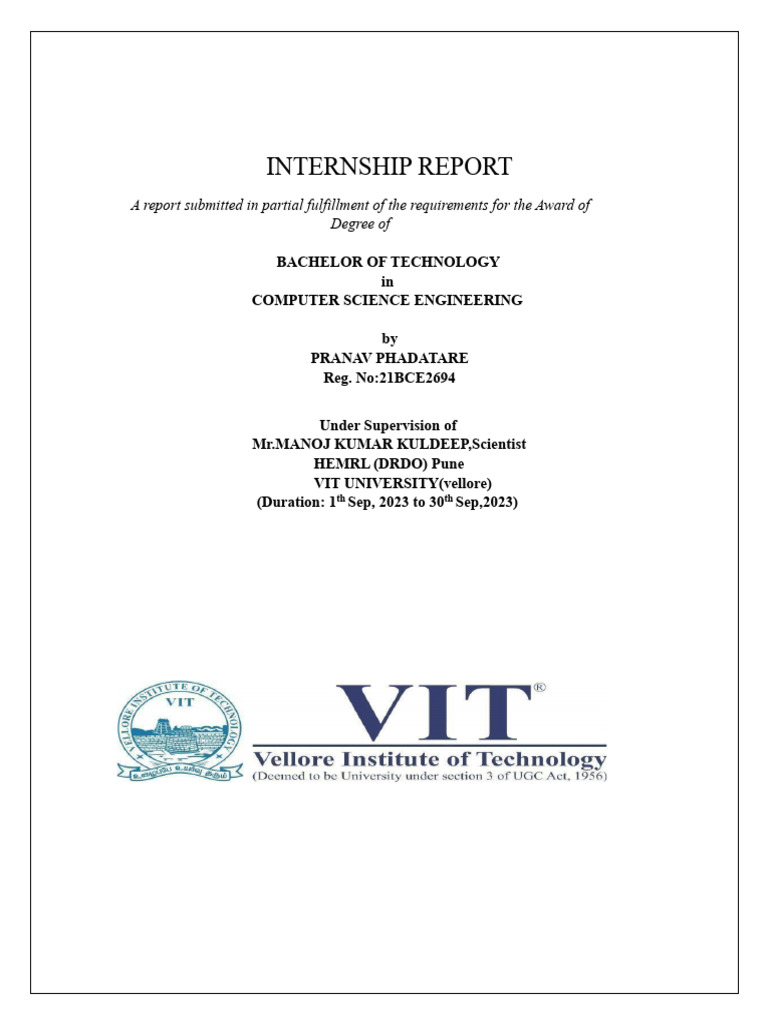 21bce2694 Industrial Internship Report | PDF | Deep Learning ...