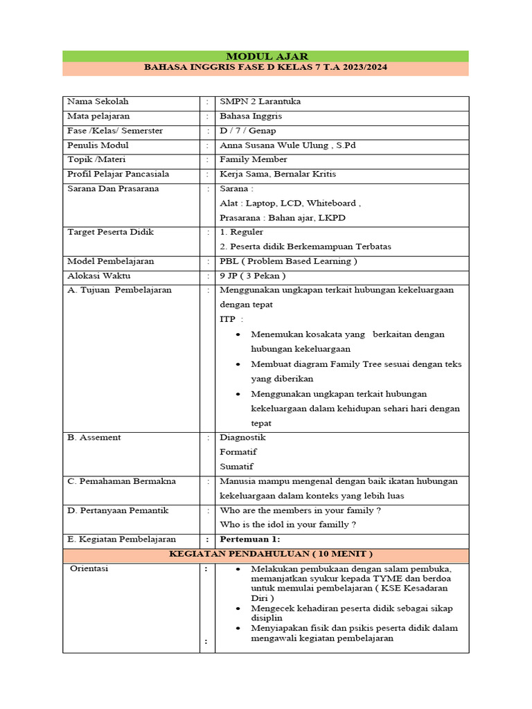 Modul 2 Familly Member | PDF