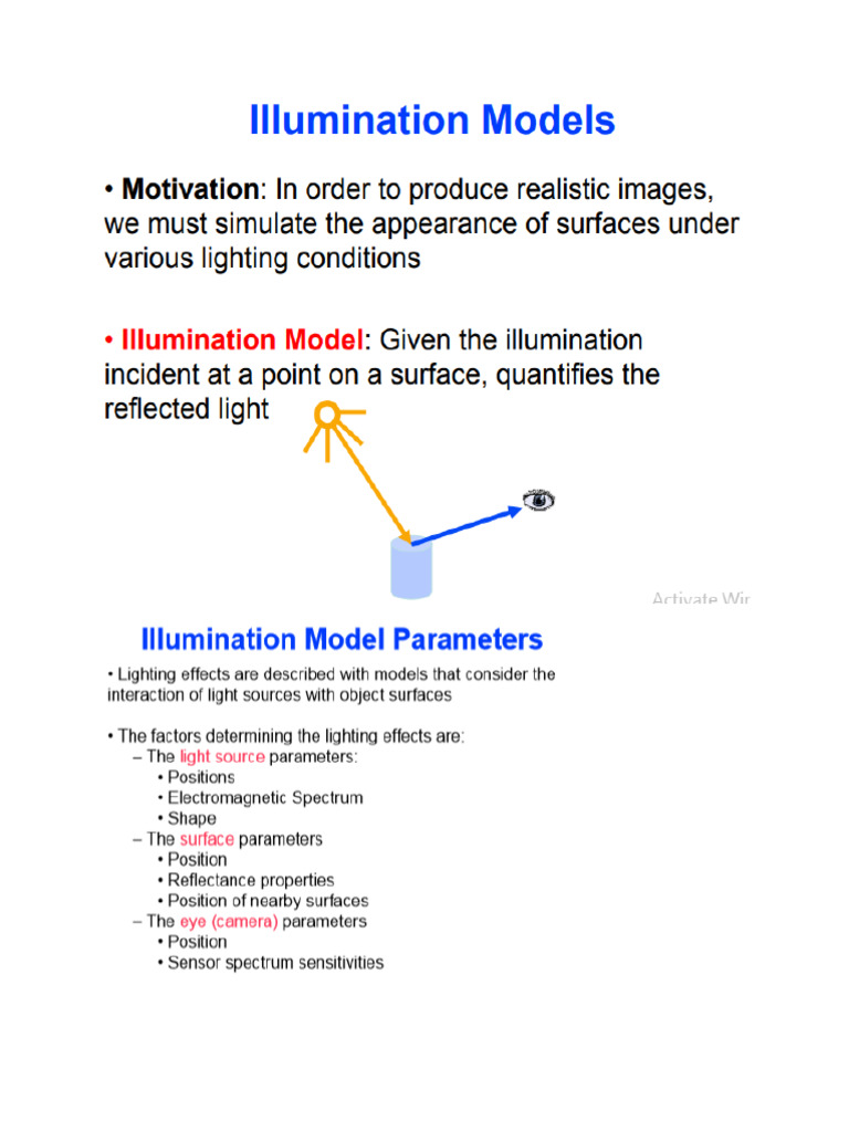 Unit 5 Illumination Models | PDF
