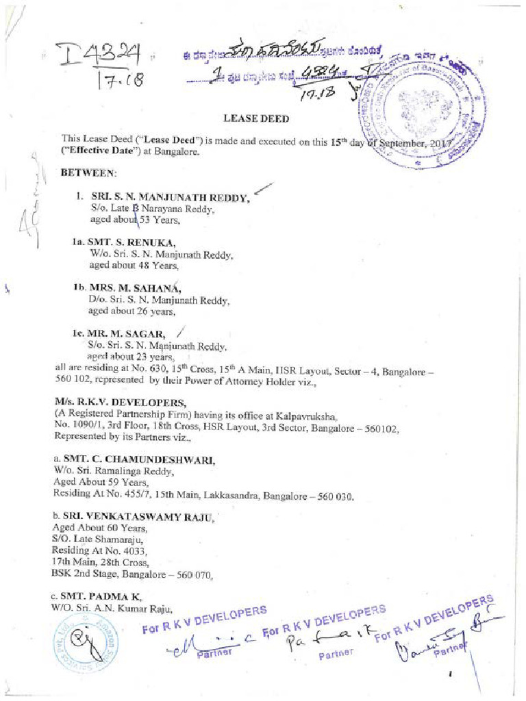 BLR7 - Lease Deed BLR7 | PDF