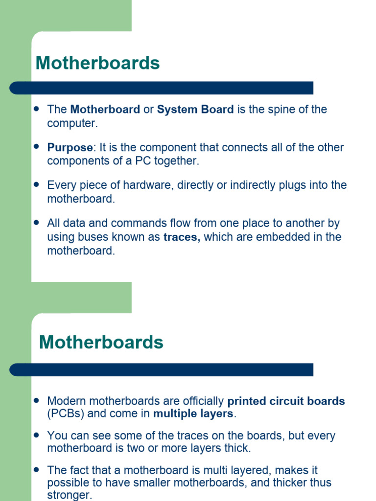 Lesson 3a - Motherboards | PDF | Computer Science | Manufactured Goods