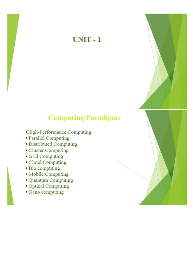 Overview of Computing Paradigms | PDF | Supercomputer | Computer Cluster