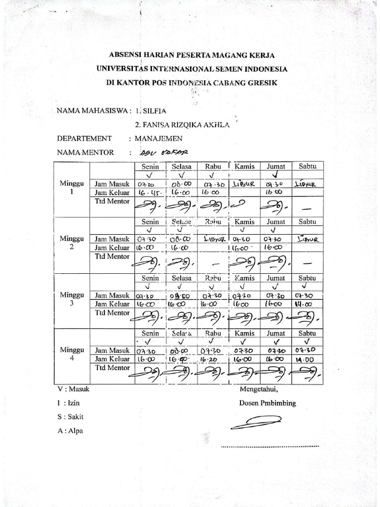 Absensi Harian - 1 | PDF