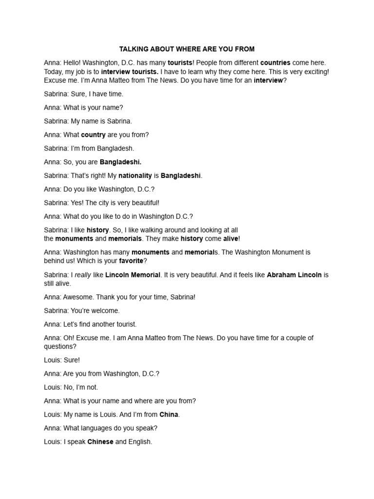 Talking About Where Are You From | PDF | Poetry