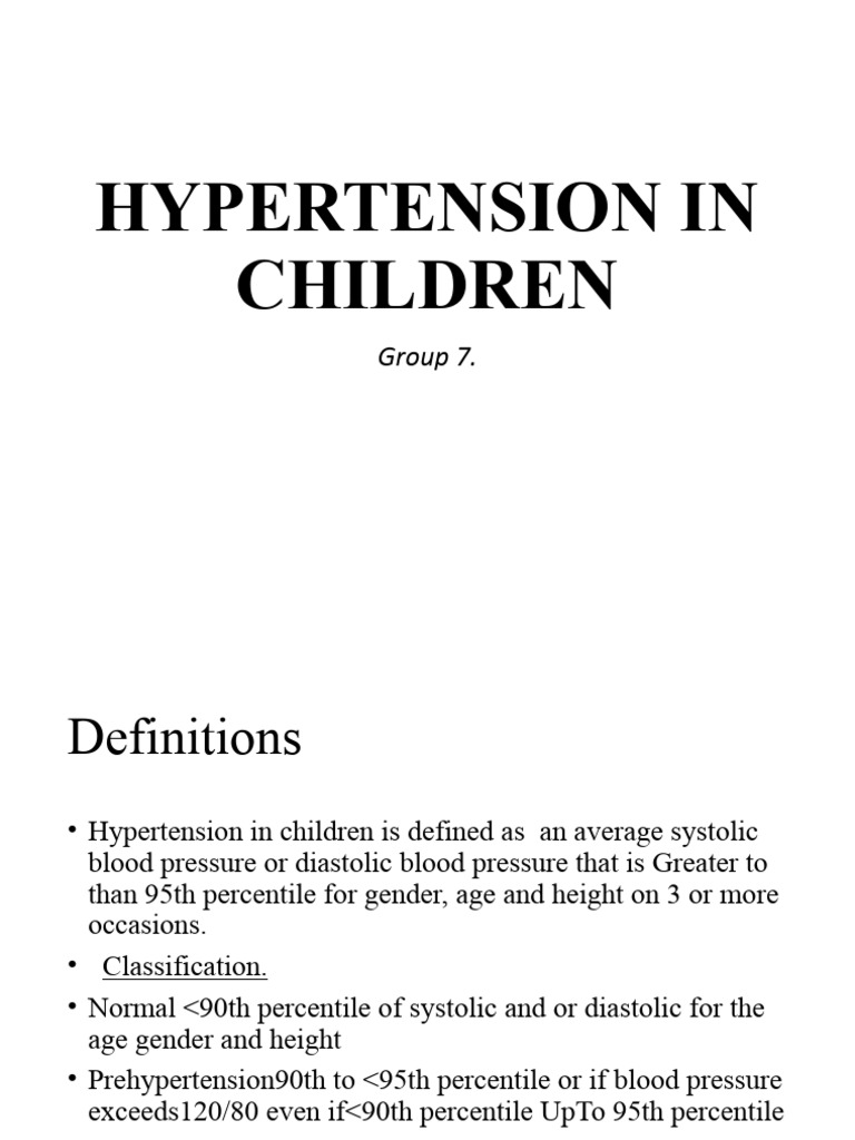 Hypertension in Children | PDF | Hypertension | Blood Pressure