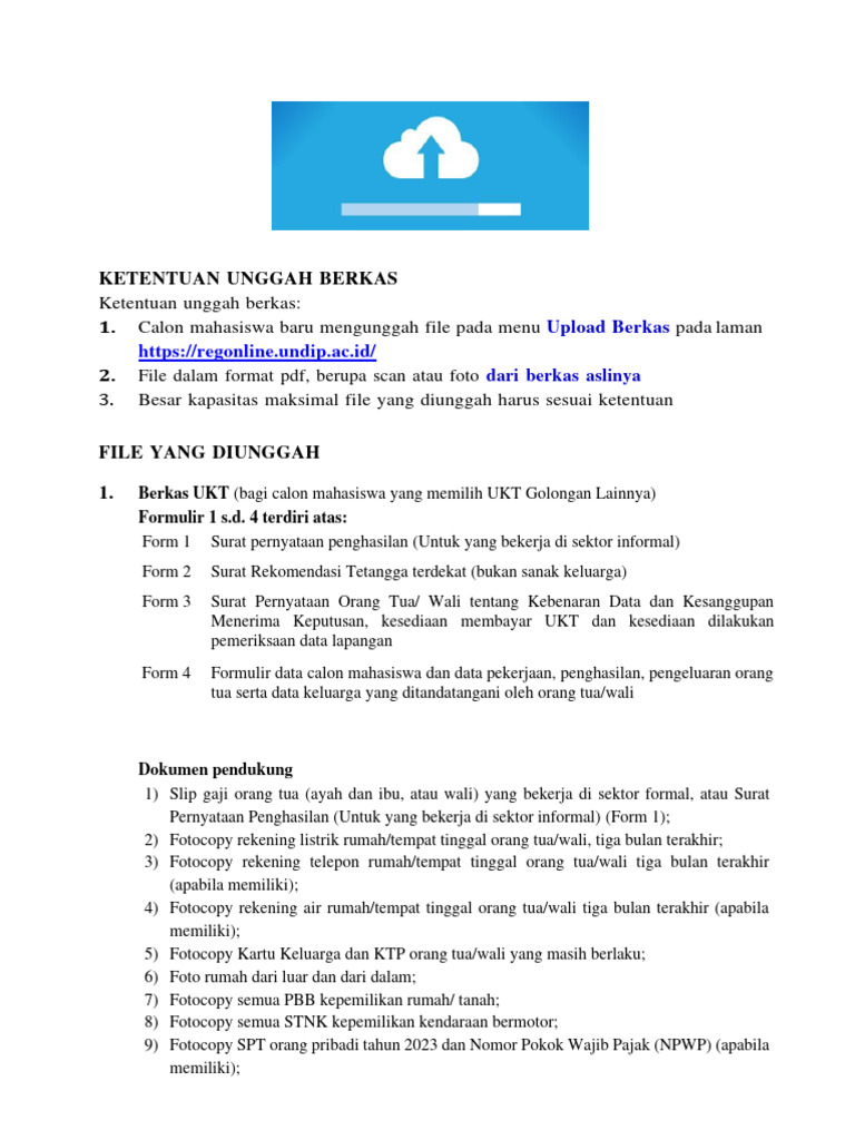 Ketentuan Upload Berkas SNBP 2024 | PDF