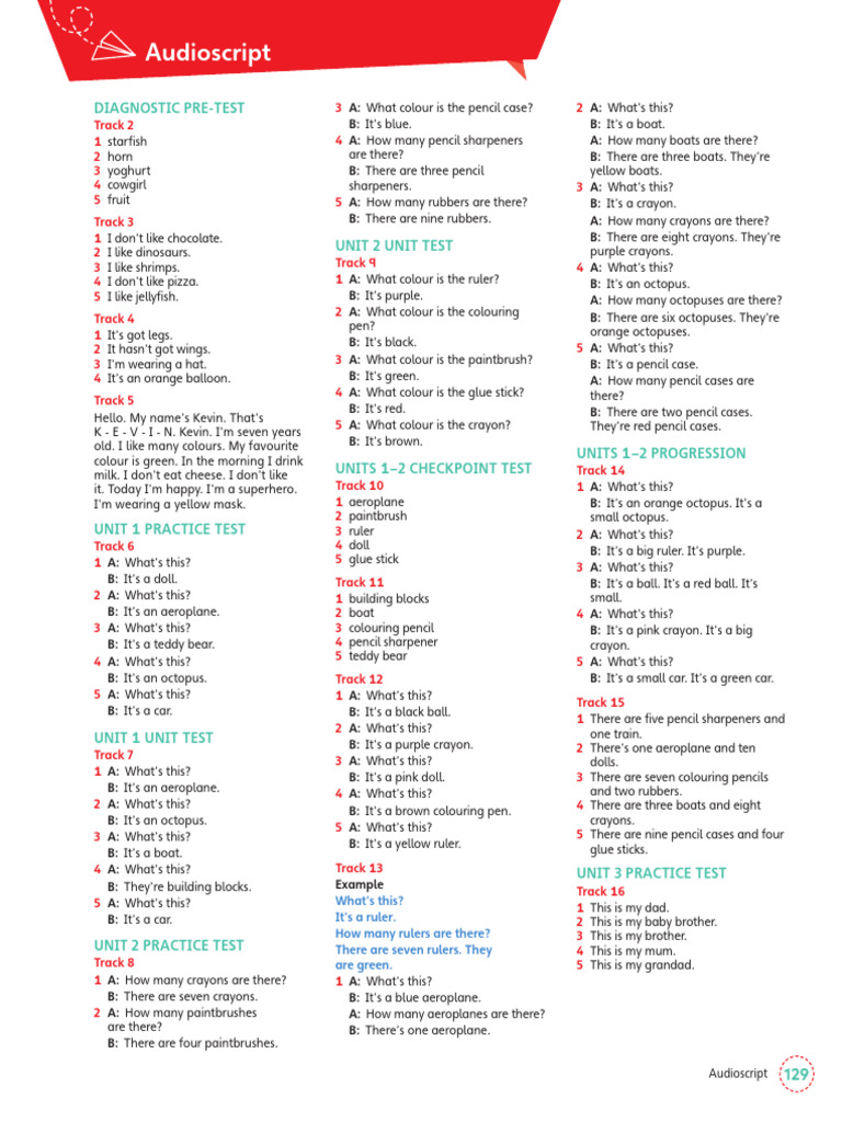 English Code BrE L1 Audioscript | PDF | Pencil
