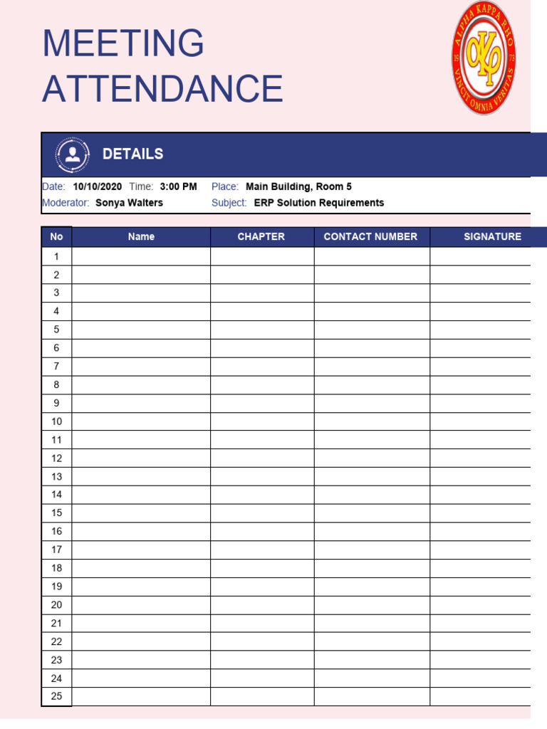 Meeting Attendance Sheet | PDF | Computers
