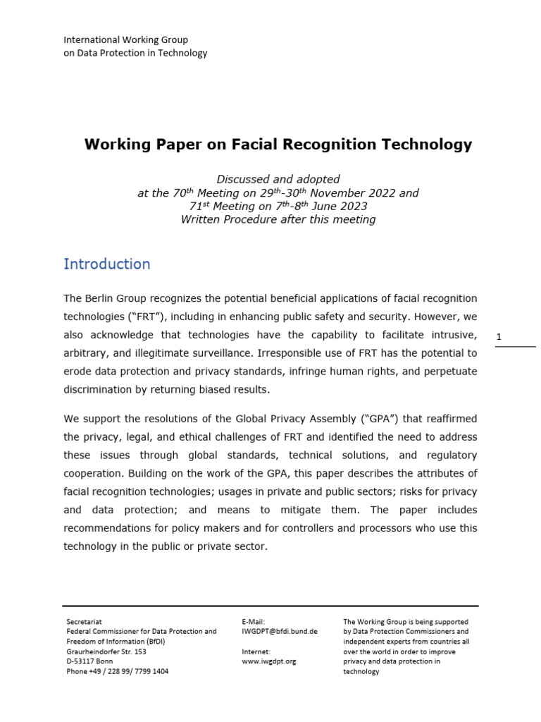 WP Facial Recognition Technology | PDF | Type I And Type Ii Errors ...