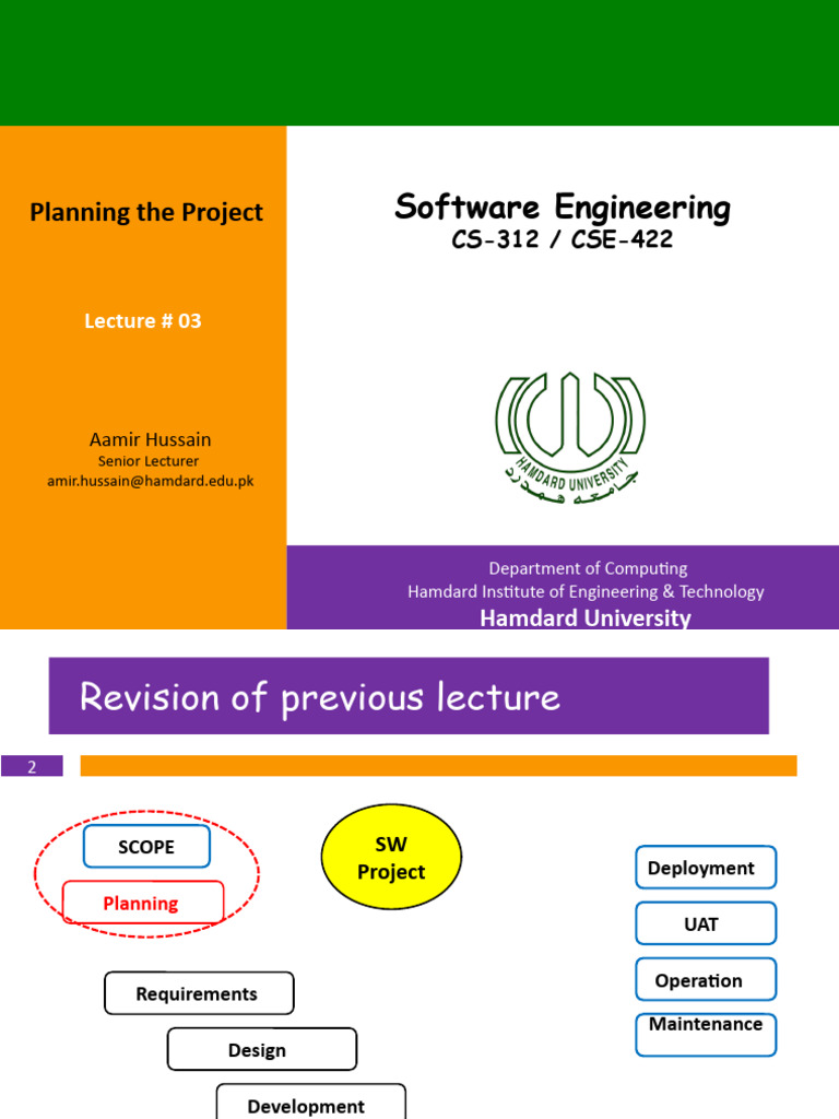 3-Planning The Project Itse | PDF | Project Management | Software Engineering
