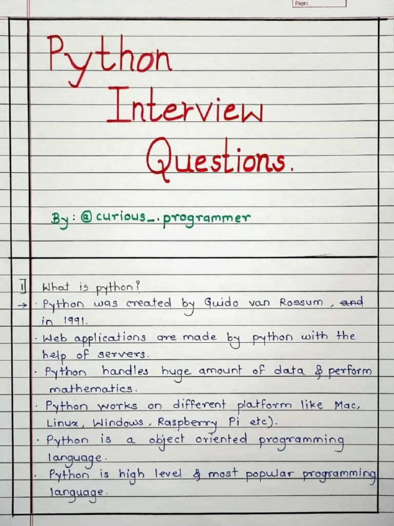 Python Interview Question | PDF