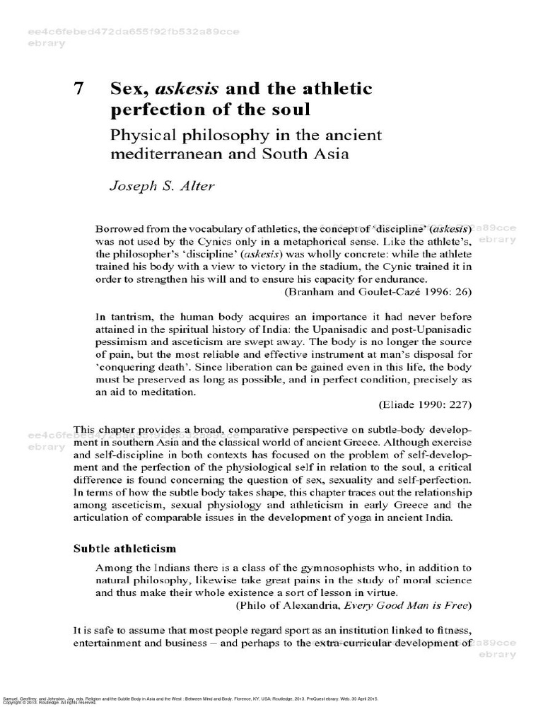 Alter, Joseph S. (2013) - Sex Askesis | PDF | All Rights Reserved | Copyright Law