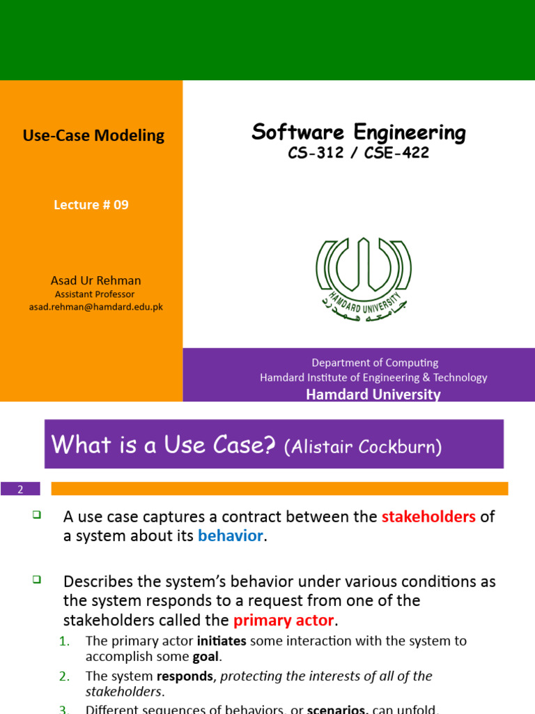 9 Use-Case Modeling Sir Tayyab | PDF | Use Case | Computing