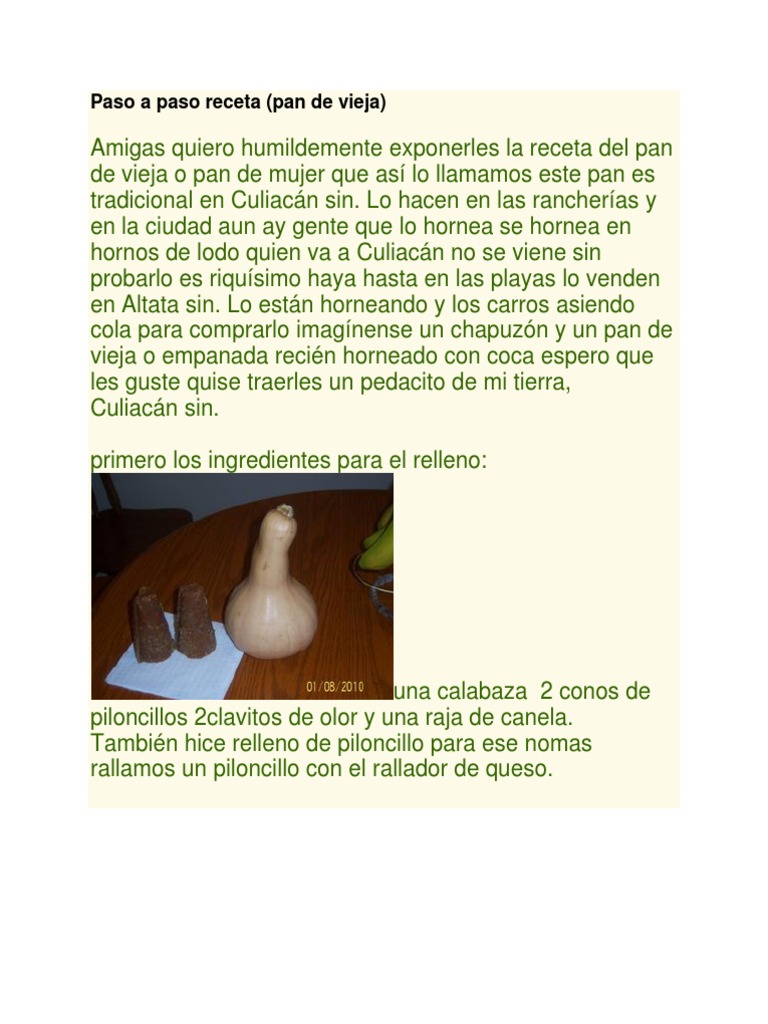 Receta de Pan de Vieja Sinaloense | PDF | Panes | Levadura
