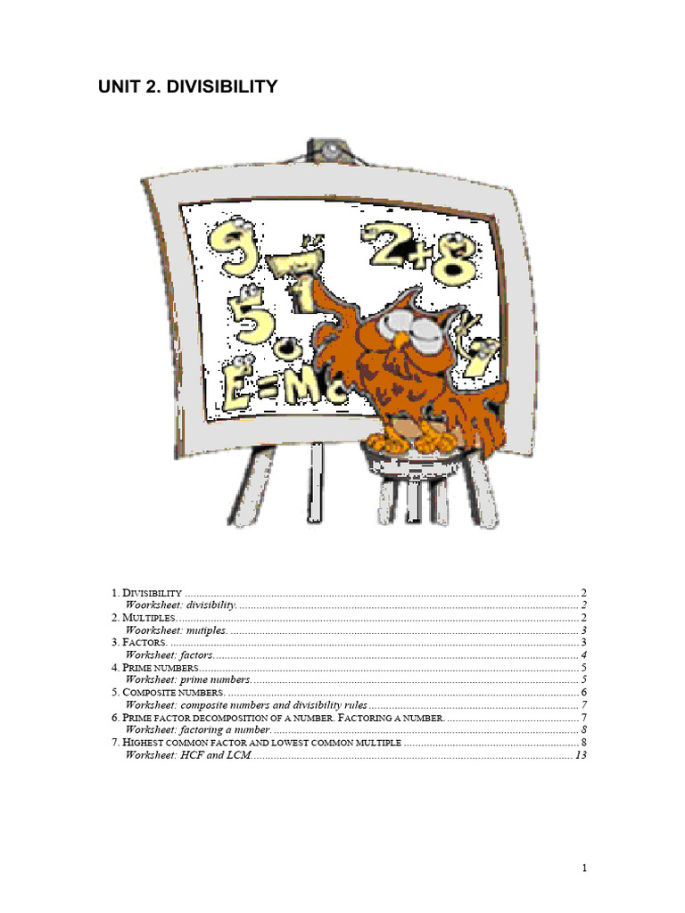 UNIT 2 Divisibility | PDF | Division (Mathematics) | Abstract Algebra