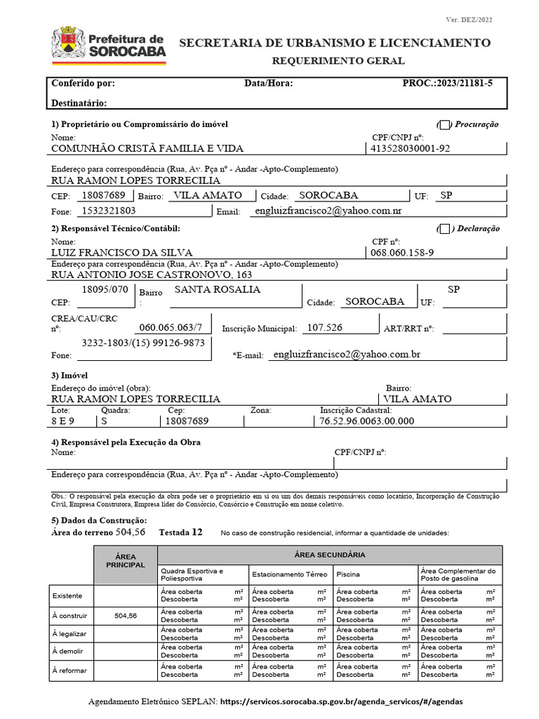 Requerimento Geral-Dez2022 | PDF