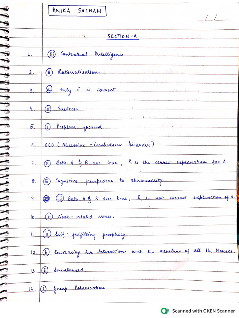 Psychology PracticePaper | PDF