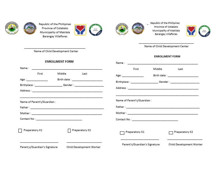 Enrollment Form | PDF | Social Institutions | Youth