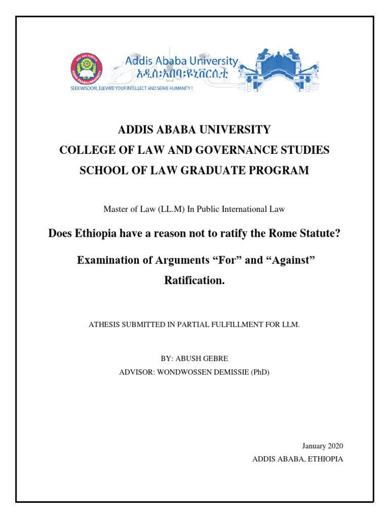 Thesis ADDIS ABABA UNIVERSITY | PDF | International Criminal Court | Crimes