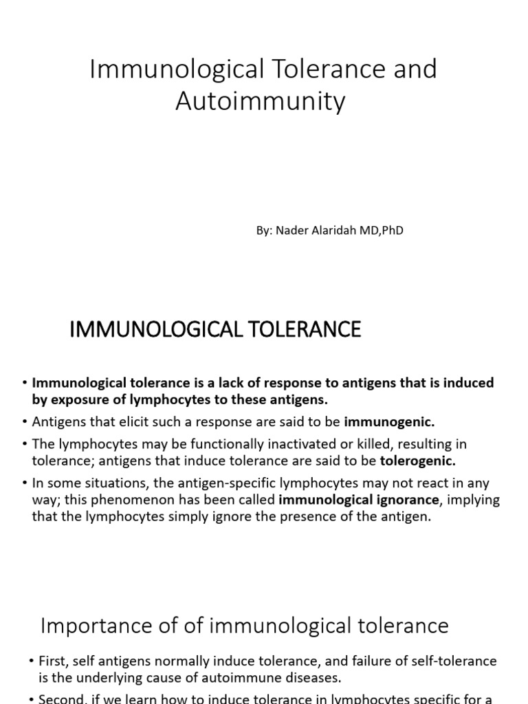 Tolerance-AutoimmunityS | Download Free PDF | Immune Tolerance | T Cell