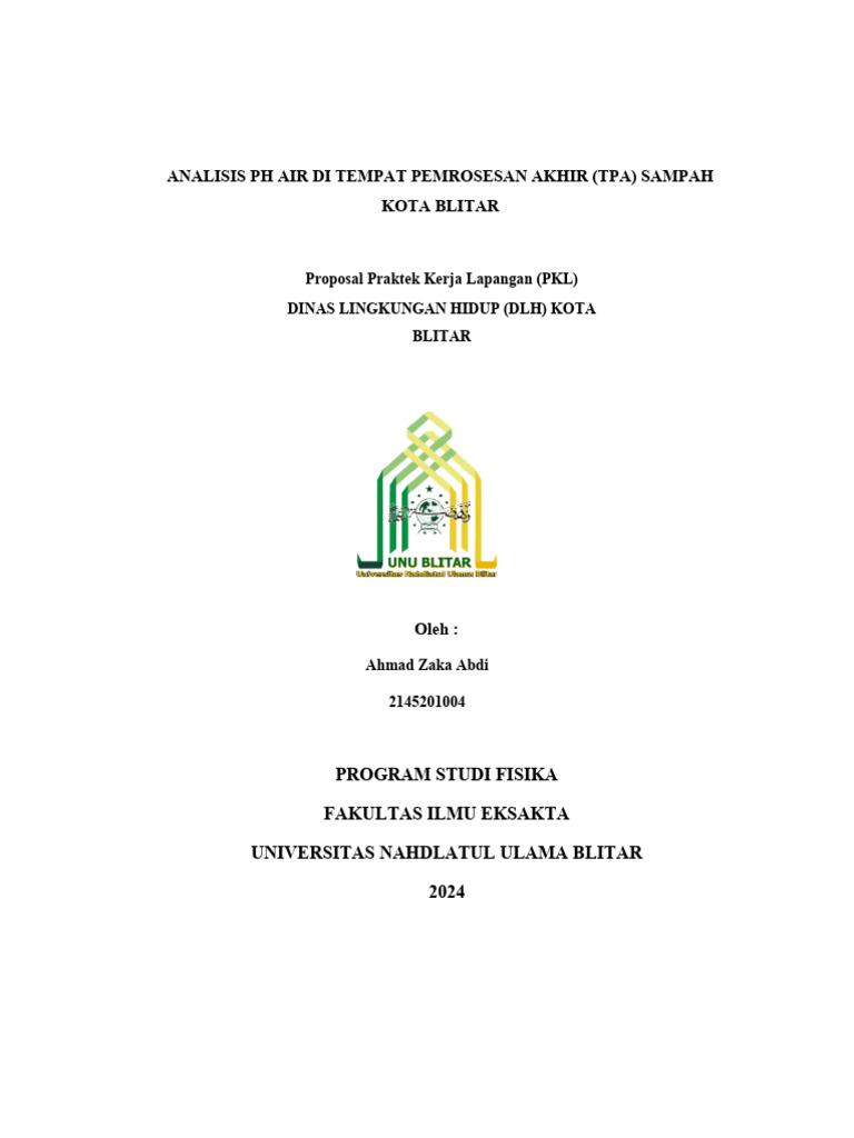 Proposal PKL Ahamd Zaka Abdi | PDF