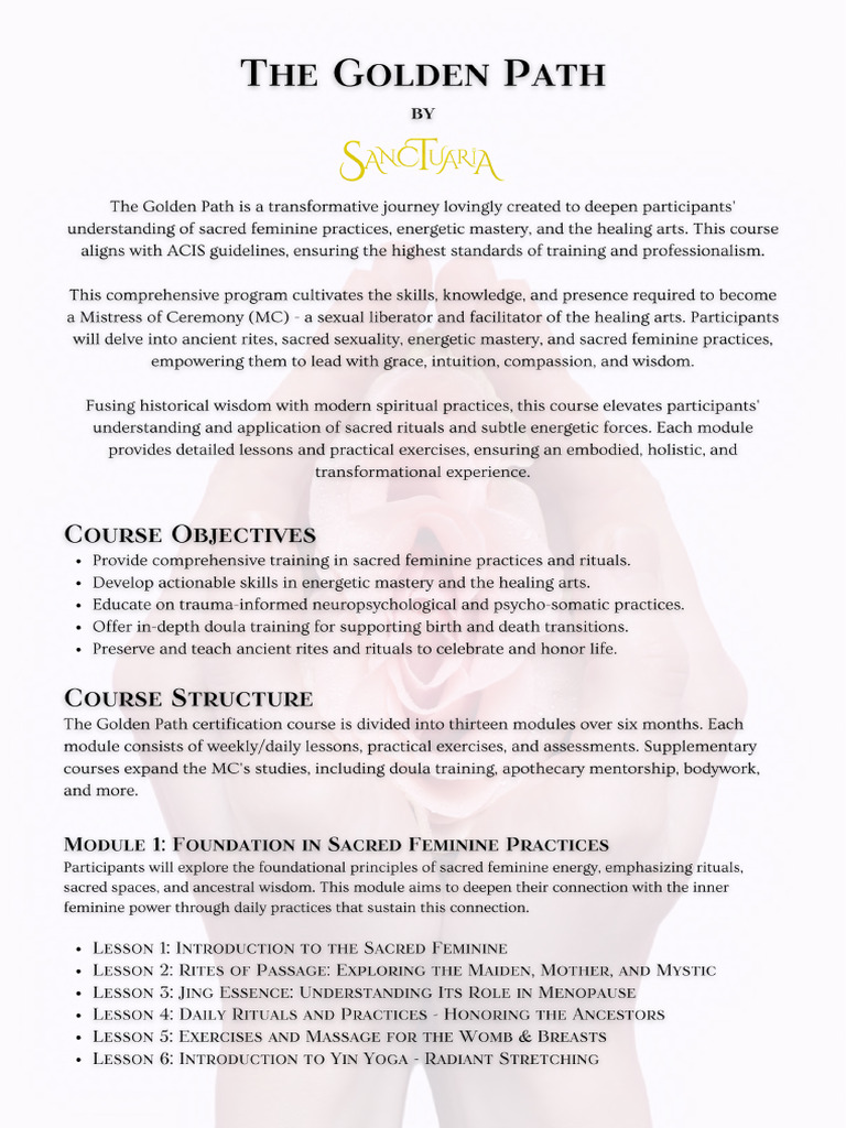 The Golden Path - Course Outline | PDF