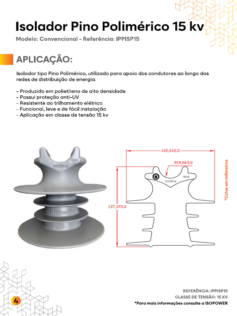 Isolador Pino Polimerico 15 KV | PDF