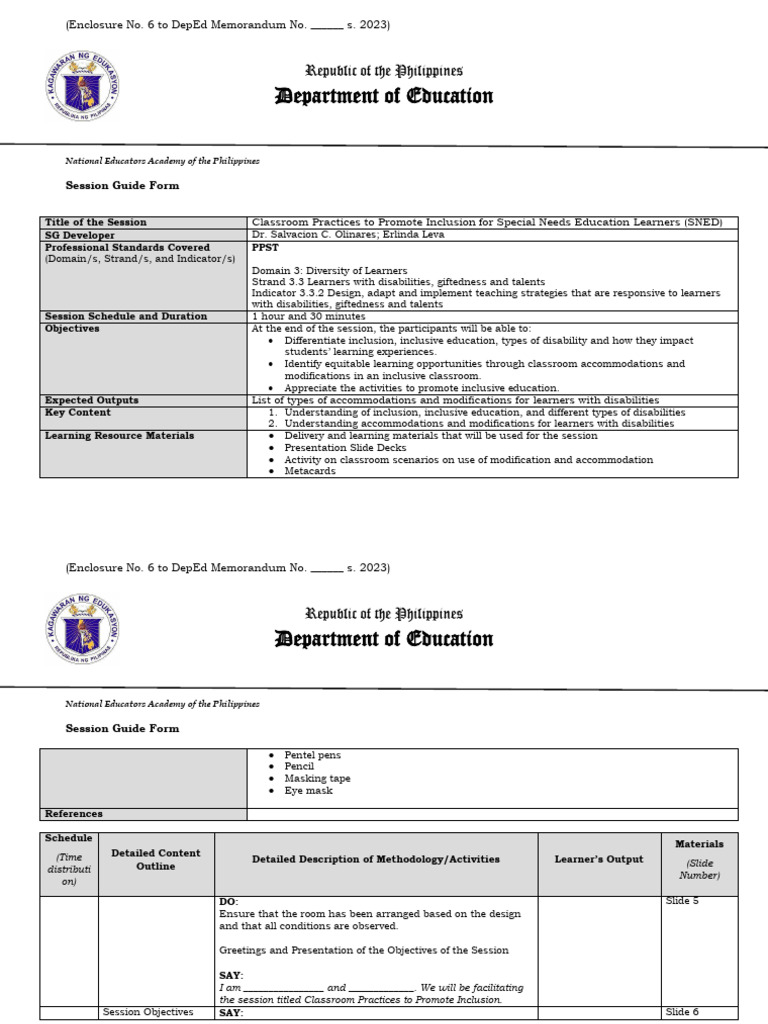 SG - Classroom Practices To Promote Inclusion For Special Needs ...