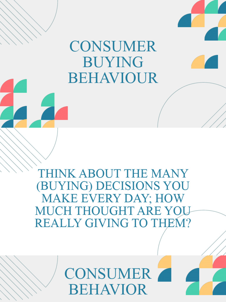 Understanding Consumer Behavior | PDF | Behavior | Consumer Behaviour