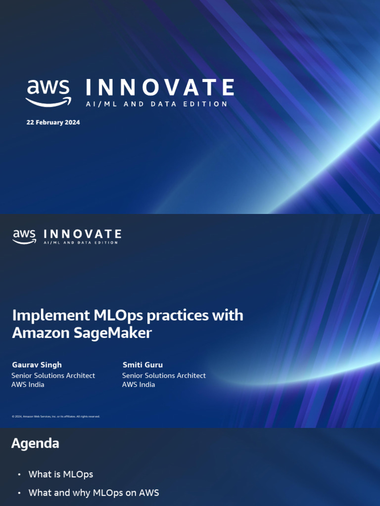 PDF Handout Implement MLOps Practices With Amazon SageMaker | PDF | Amazon Web Services ...