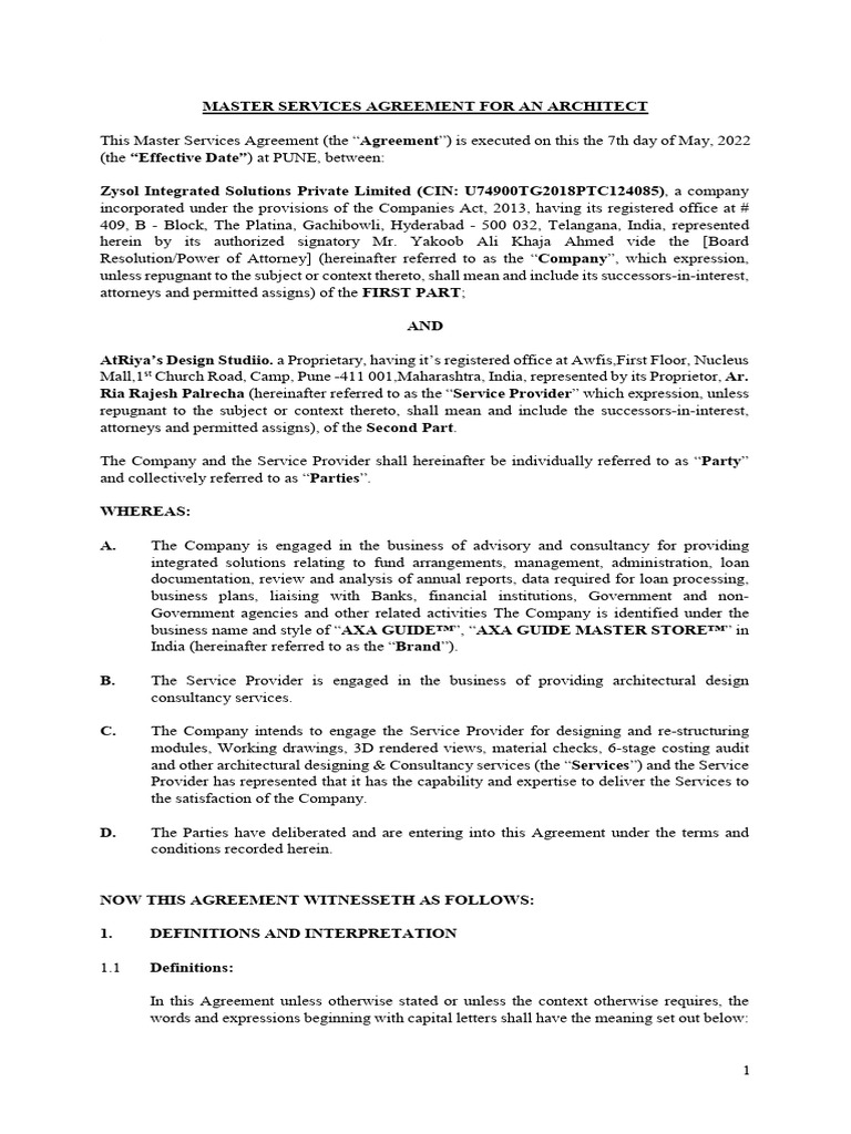 Msa-Axa Guide and Riya Palrecha - Signed0705 | PDF | Breach Of Contract ...