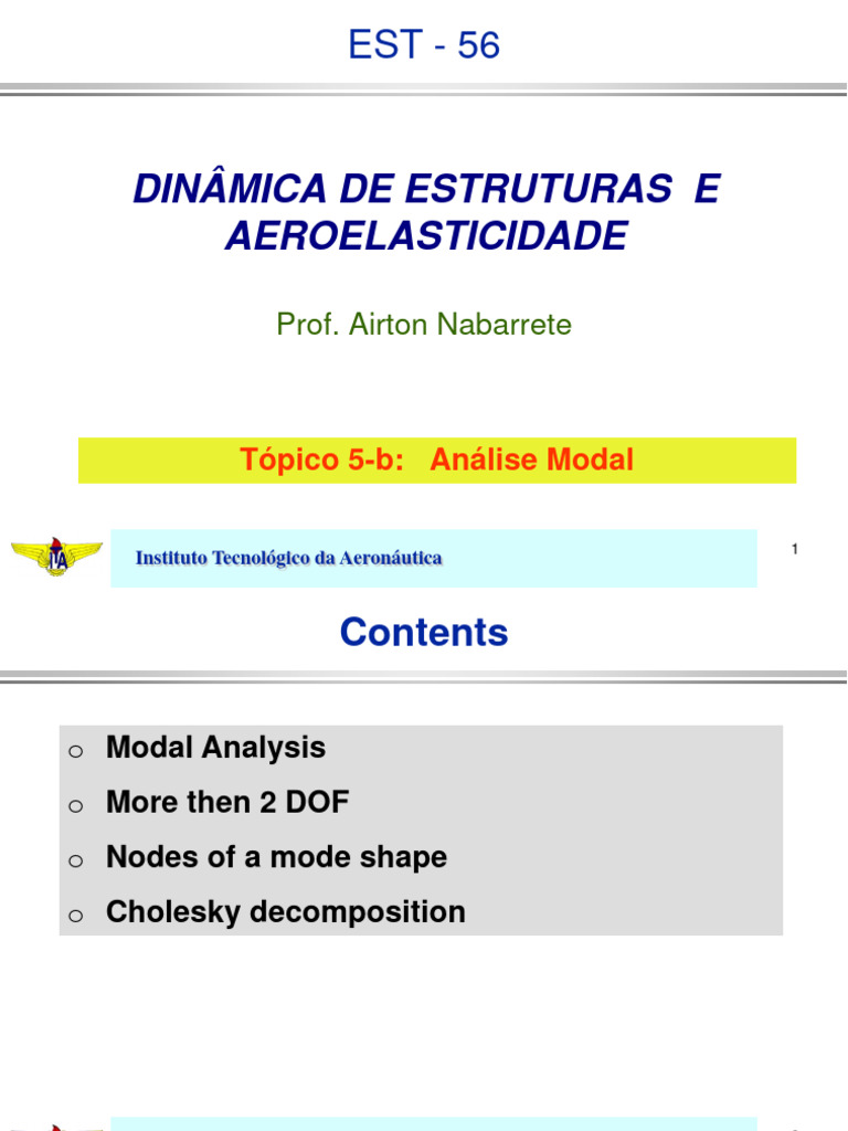 EST56 - Tópico 5b | PDF | Eigenvalues And Eigenvectors | Normal Mode