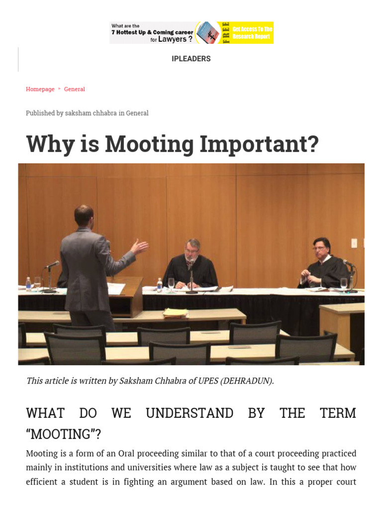Importance of mooting - What is the purpose of moot court competitions ... Importance of mooting - What is the purpose of moot court competitions ...