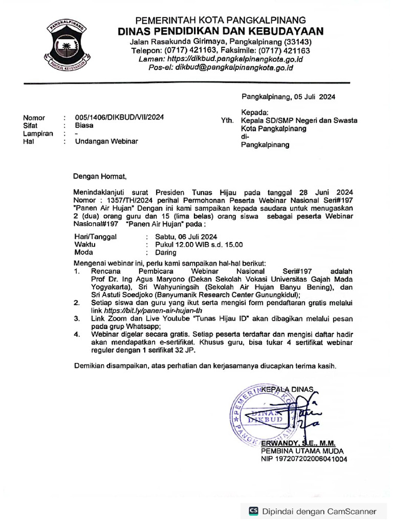 Surat Undangan Webinar | PDF