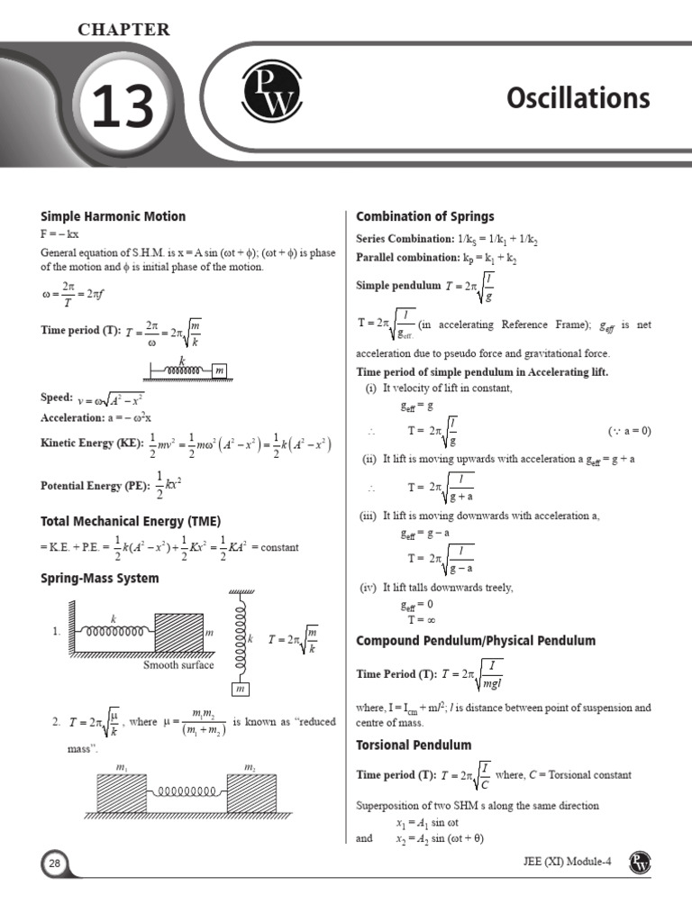 Oscillations - Short Notes | PDF | Oscillation | Resonance