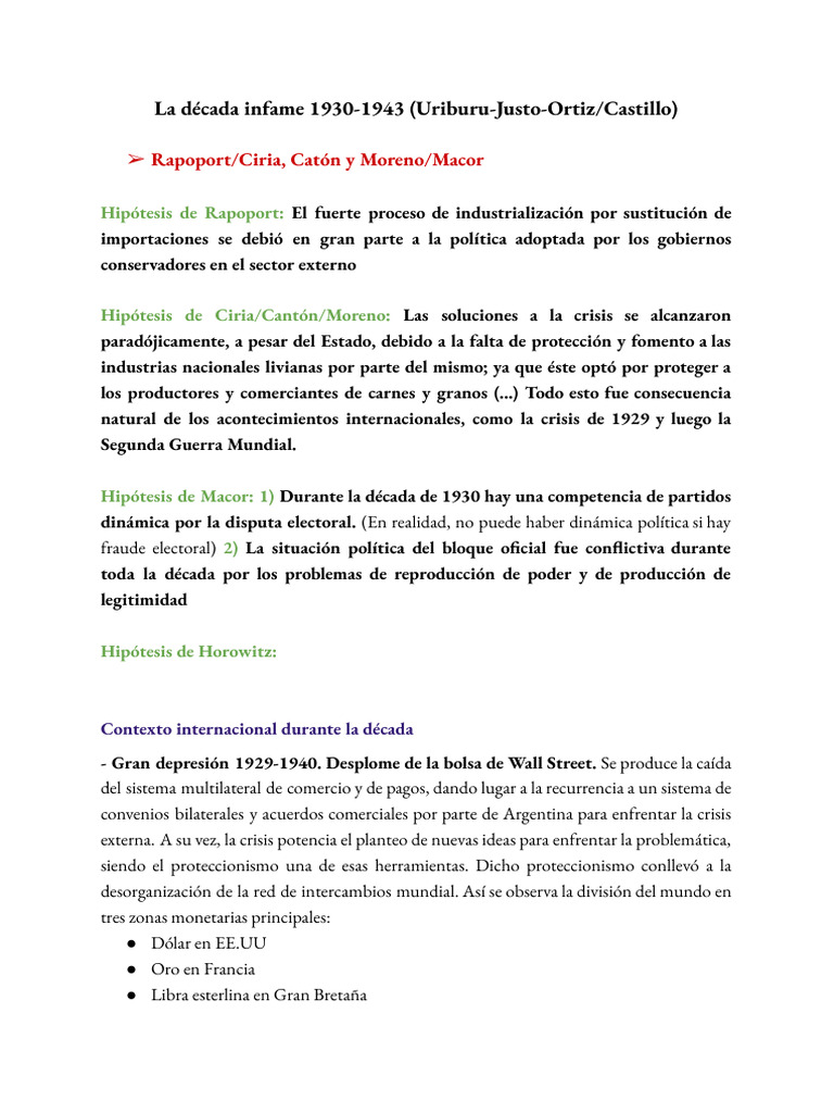 Década Infame 1930-1943 - Resumen de autores | PDF | Comunismo | Anticomunismo