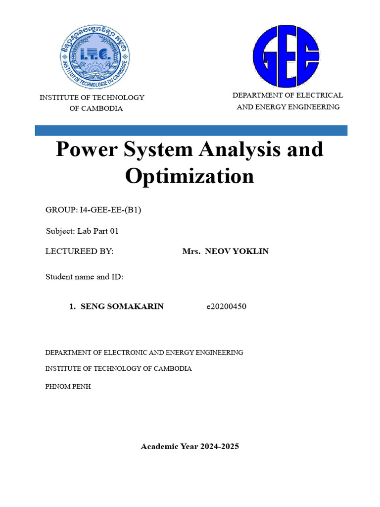 Power System Lab1 | PDF | Applied Mathematics
