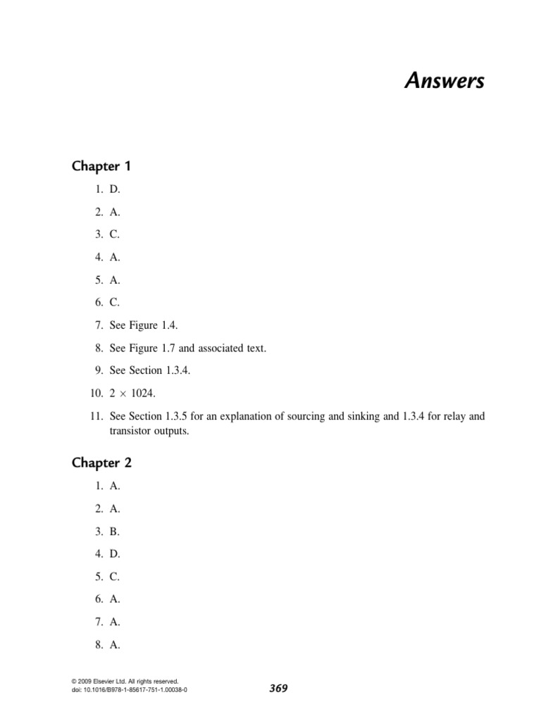 PLC answer key | PDF | Electronic Design | Electrical Circuits