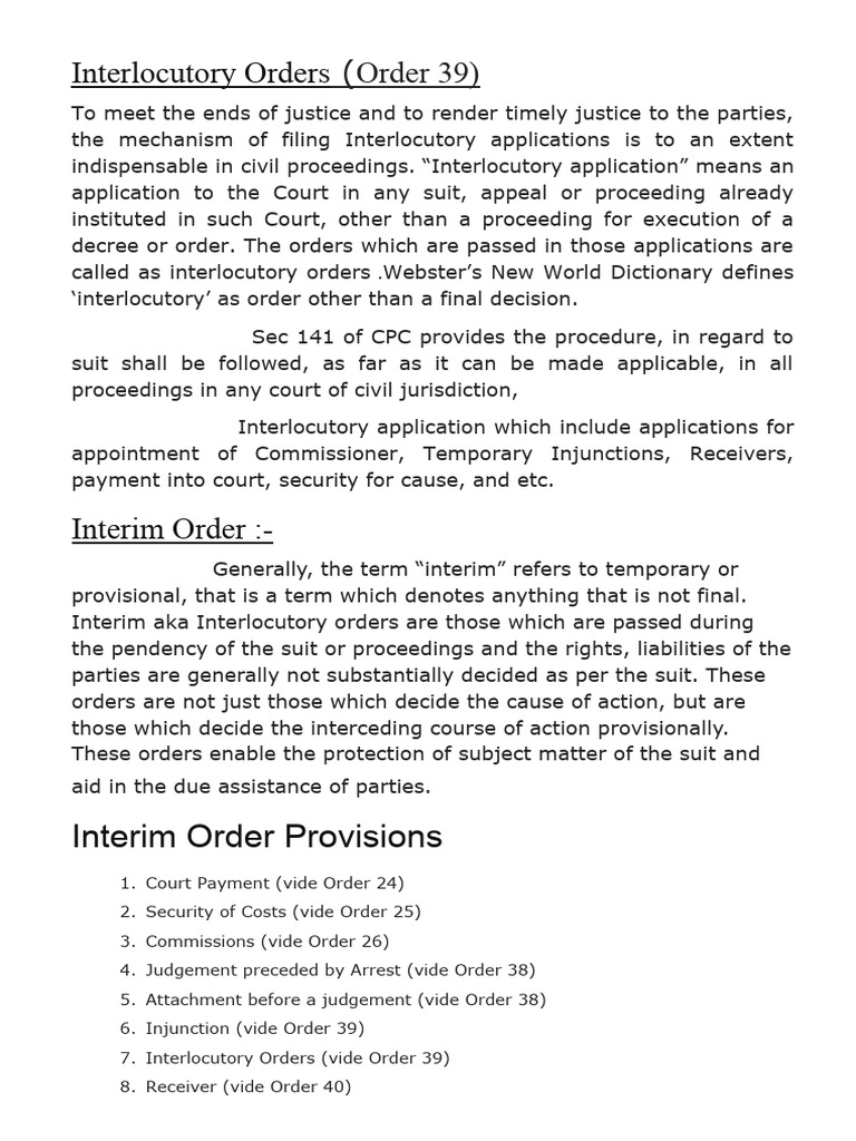 Interlocutory Orders | PDF