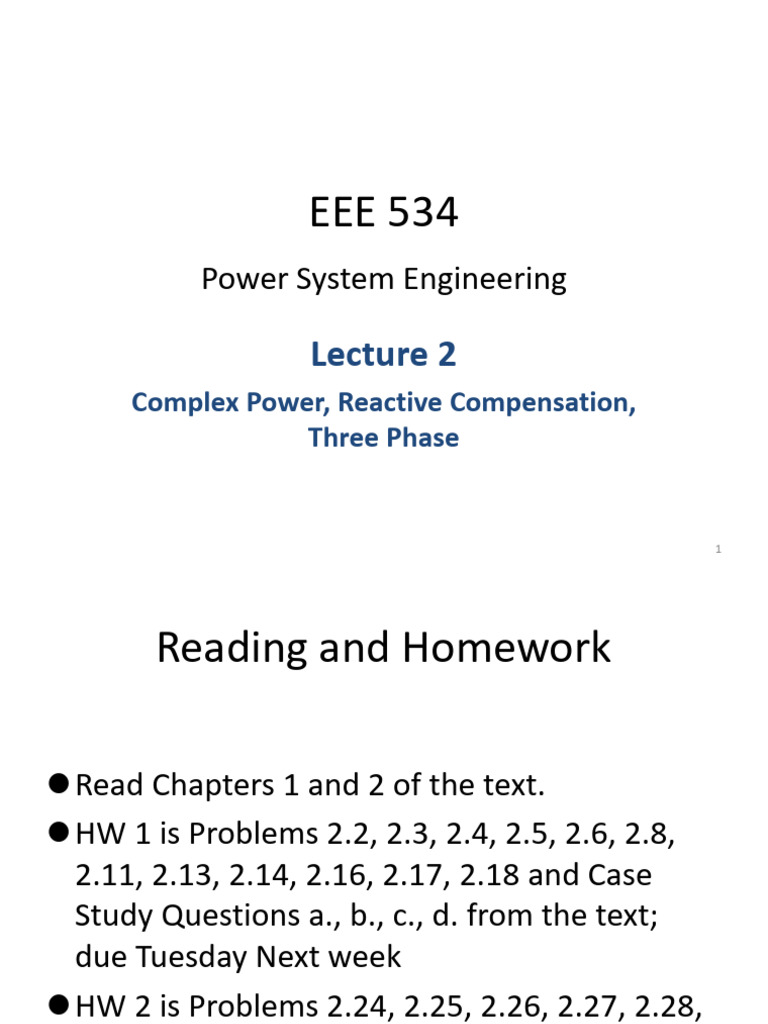 EEE 534 - S24 Lect2 | PDF | Ac Power | Capacitor