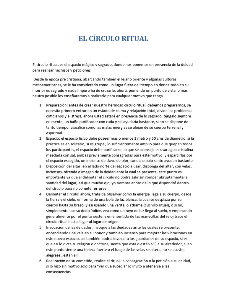 El Círculo Ritual | PDF | Rituales