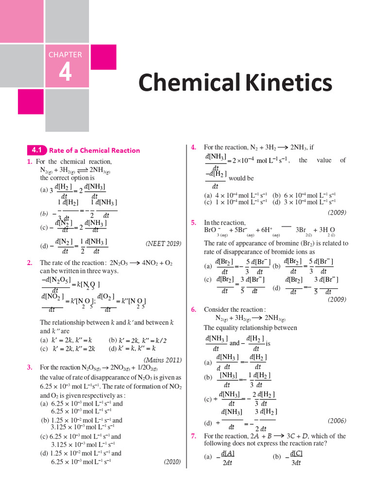 Chemical Kinetics Class 12 | Download Free PDF | Reaction Rate ... Chemical Kinetics Class 12 | Download Free PDF | Reaction Rate ...